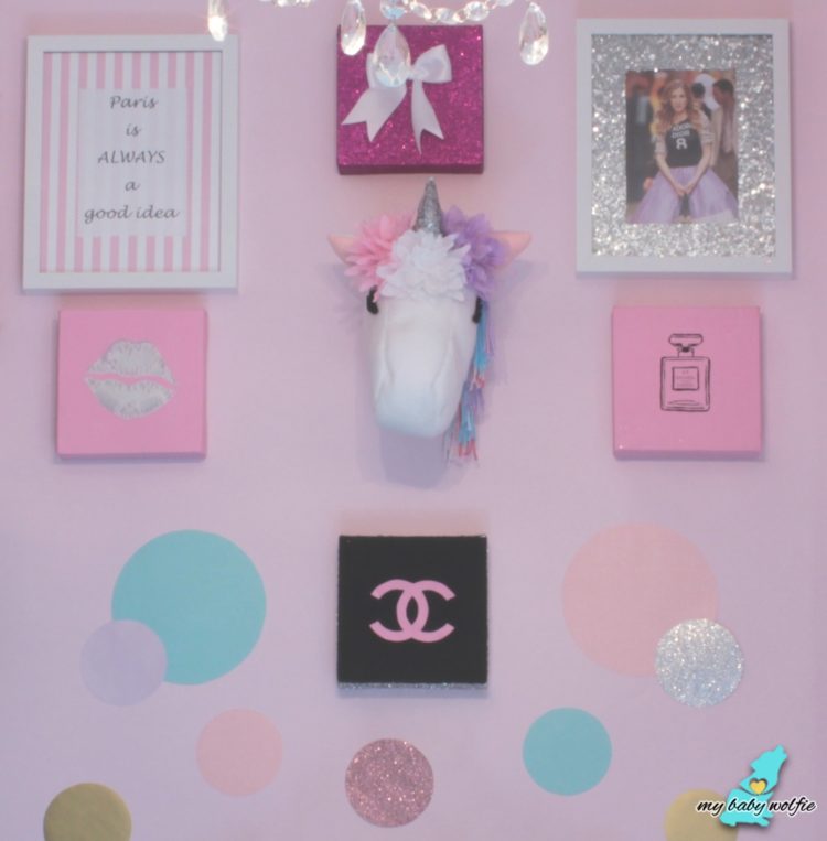 A very girly art wall - My Baby Wolfie